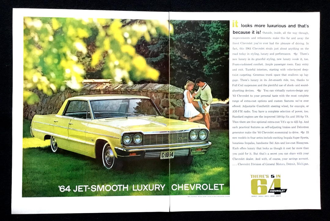 1964 Chevrolet Impala Vintage Ad, Advertising Art, Magazine Ad, Print ...