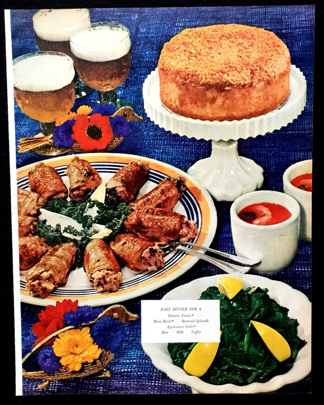 1950s Vintage Food Photo, Dinner Table, Kitchen Decor - Etsy