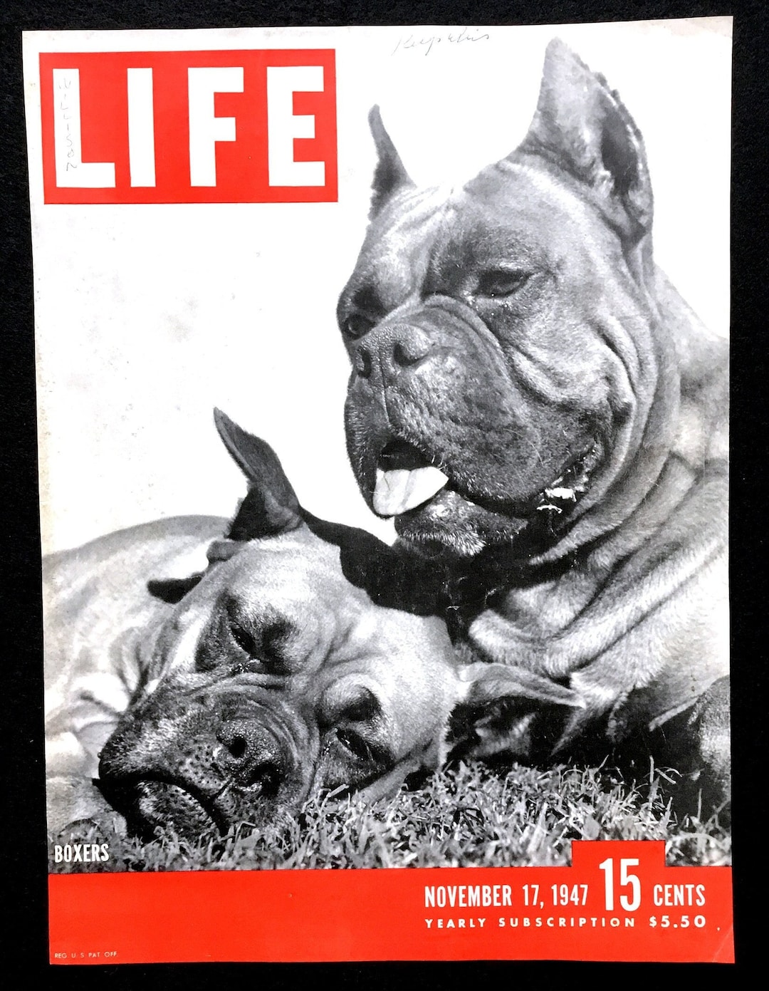 1947 Vintage Life Magazine Cover, Boxers, Advertising Art, Great for ...