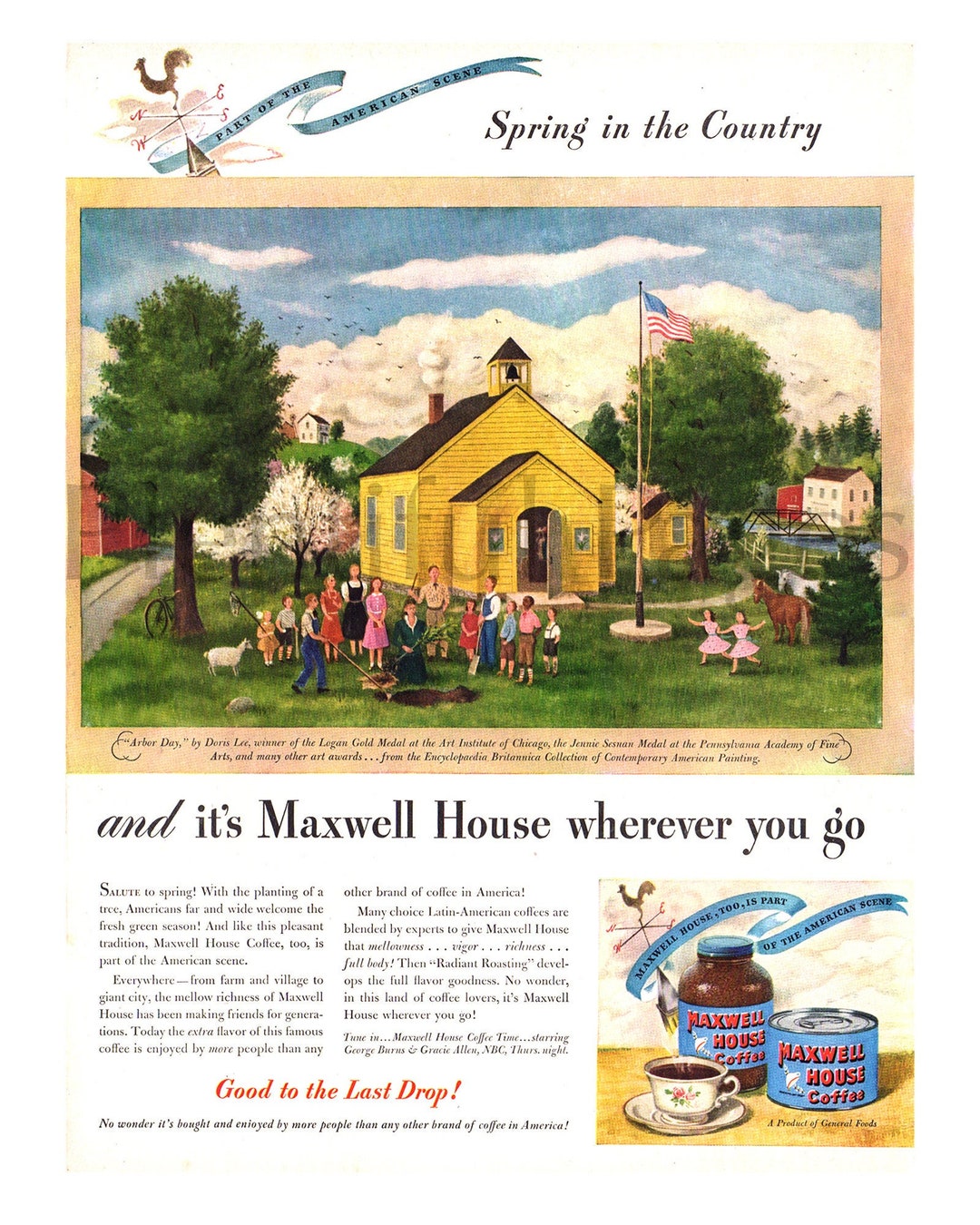 1946 Maxwell House Coffee Vintage Ad, Advertising Art, Magazine Ad ...