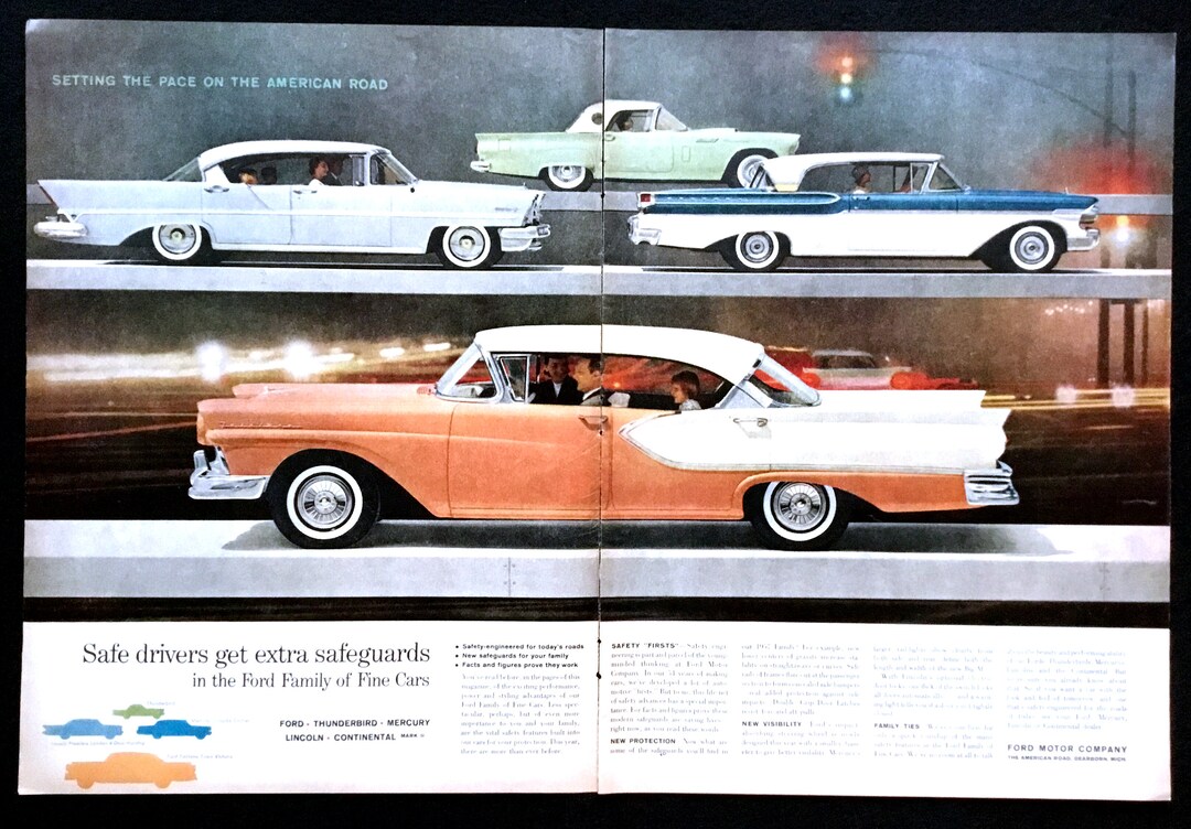 1957 Ford Thunderbird Ad, Vintage Car Print - Etsy