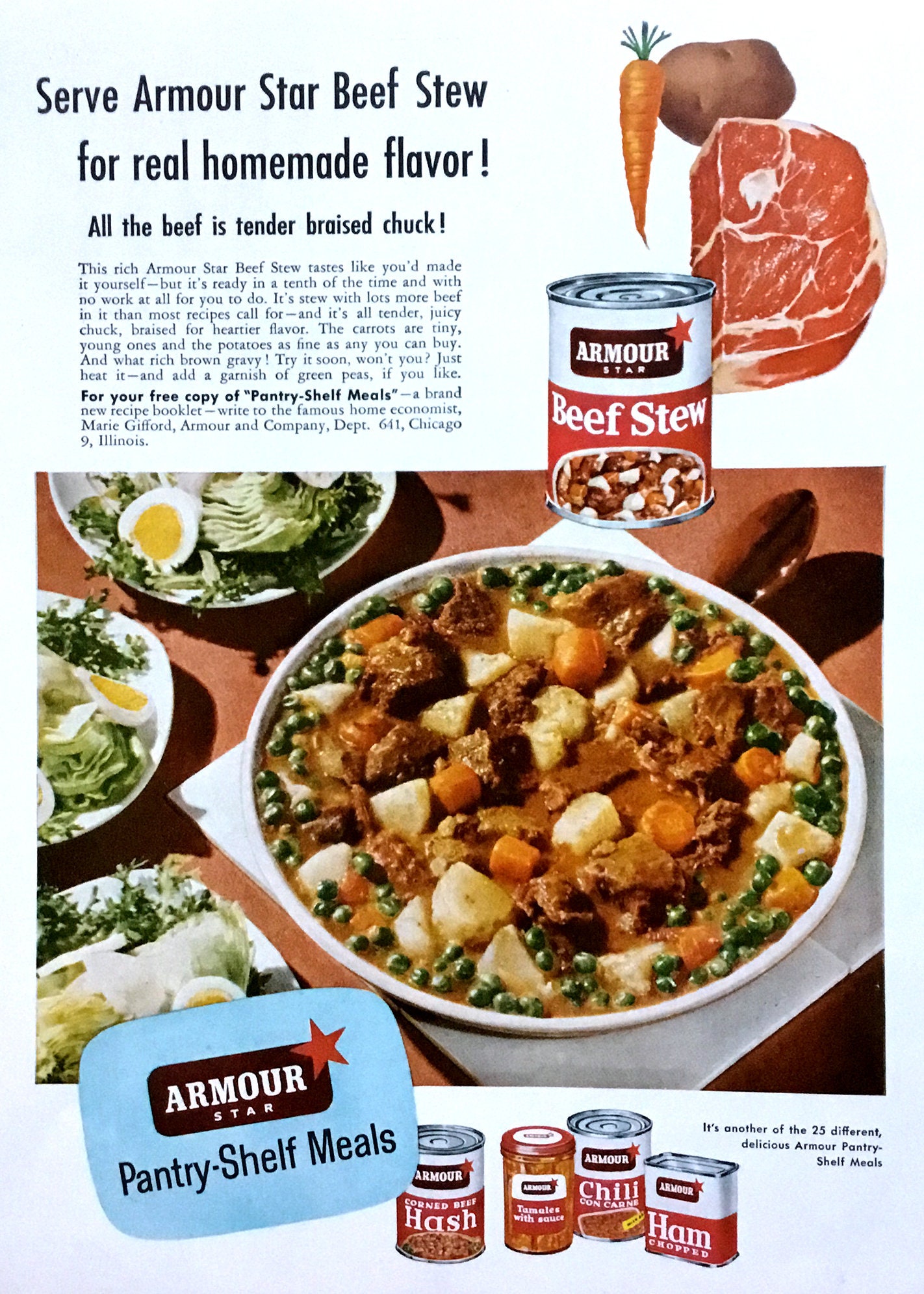 1954 Armour Beef Stew Vintage Magazine Ad - Etsy