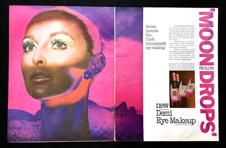 1968 Revlon Moondrops Ad, Vintage Makeup Fashion Print - Etsy
