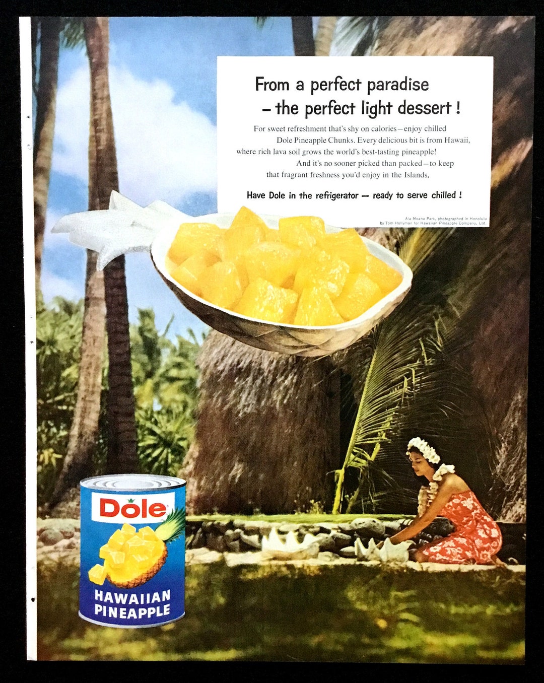 1960's Dole Hawaiian Pineapple Vintage Ad, Advertising Art, Print Ad ...