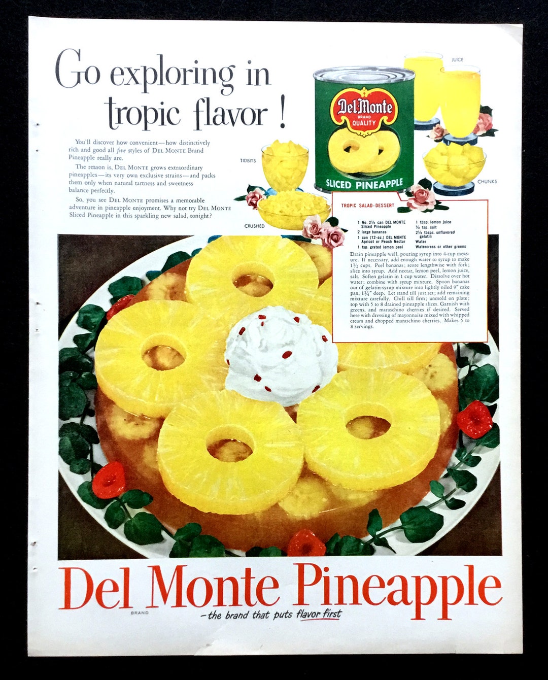 1952 Del Monte Pineapple Vintage Ad, Advertising Art, Magazine Ad ...