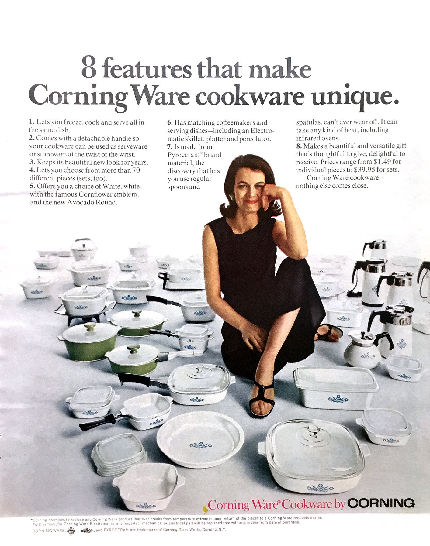 1968 Corning Ware Cookware Vintage Print Ad - Etsy