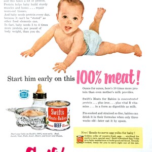 1950's Swift's Meats for Babies Vintage Ad, Advertising Art, Magazine ...