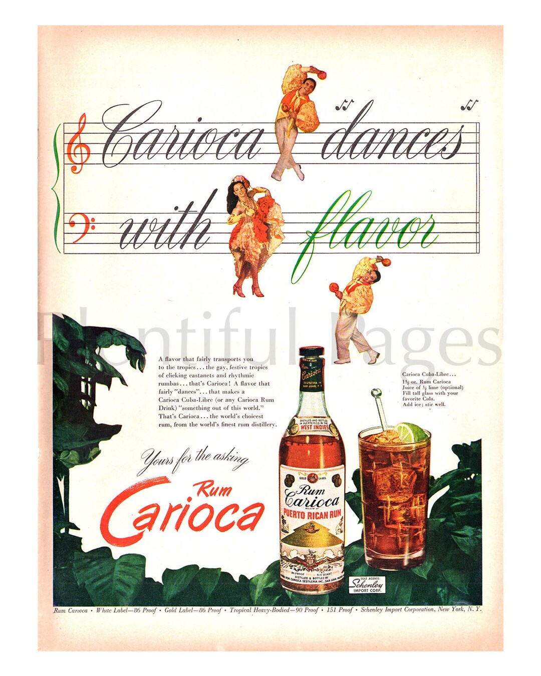 1940's Rum Carioca Vintage Ad Advertising Art Magazine - Etsy