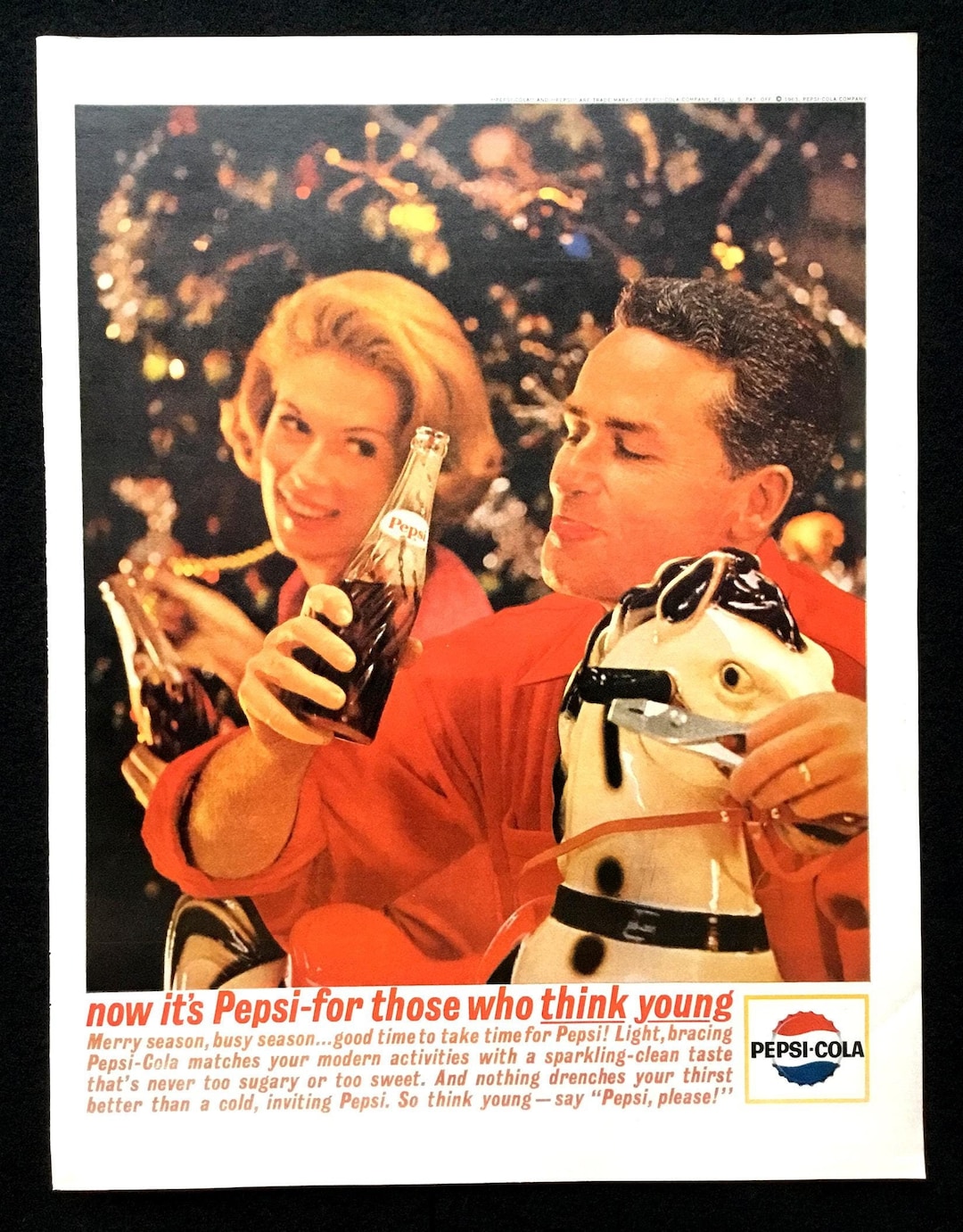 1963 Pepsi-cola Christmas Ad, Vintage Magazine Print - Etsy