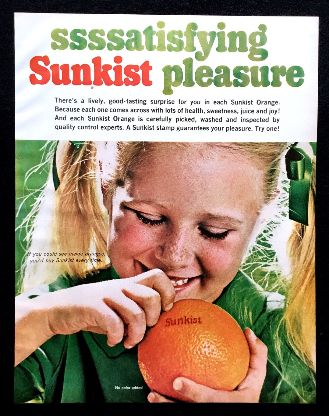 1965 Sunkist Vintage Ad, Advertising Art, Oranges, Print Ad, Magazine ...