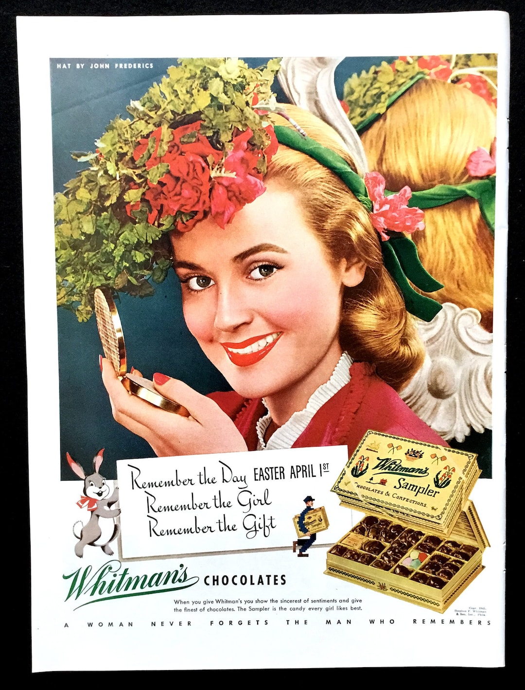 1945 Whitman's Chocolates Vintage Ad, Advertising Art, Magazine Ad ...