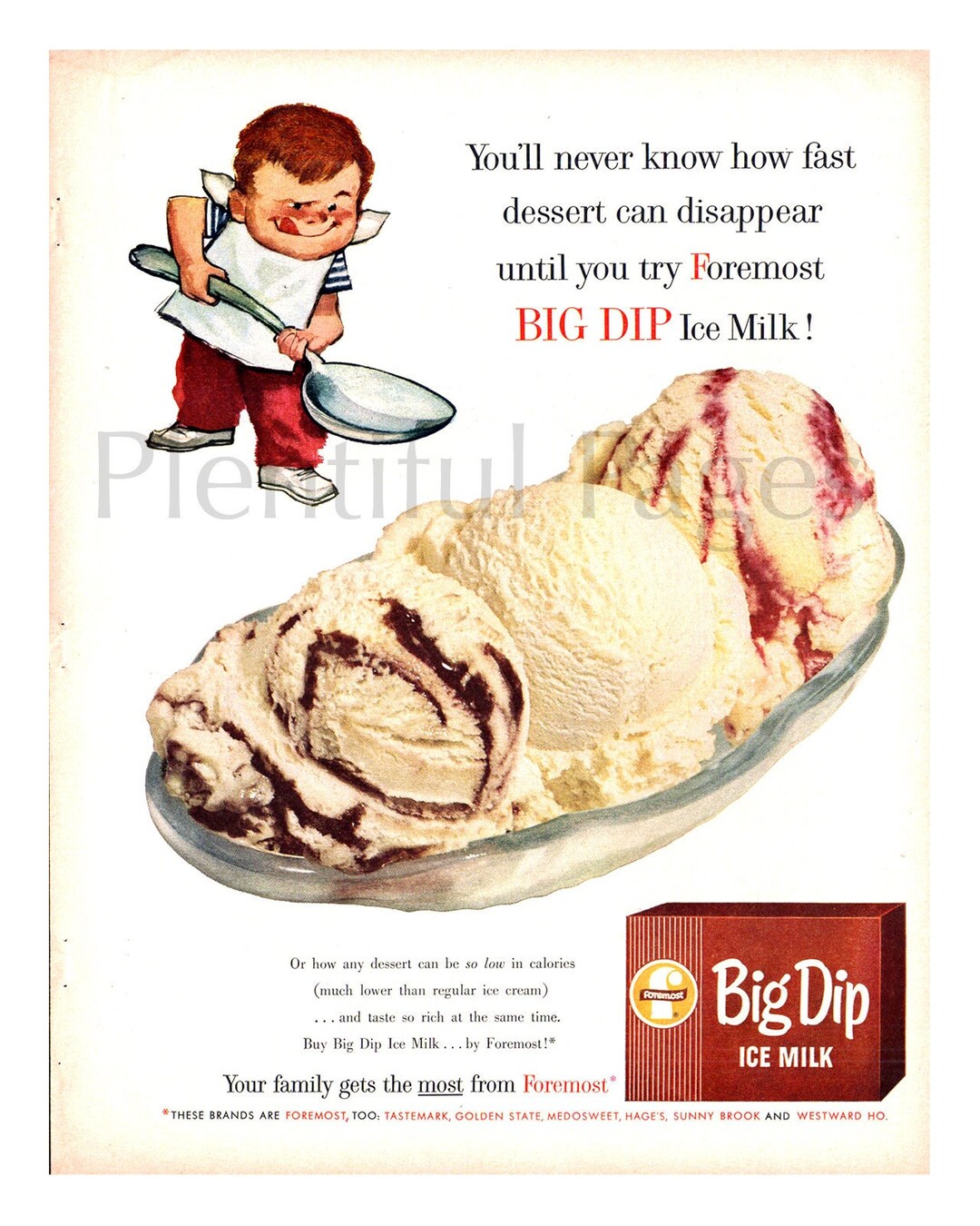 Najważniejsza reklama lodów Big Dip Ice Milk z 1960 r., sztuka ...
