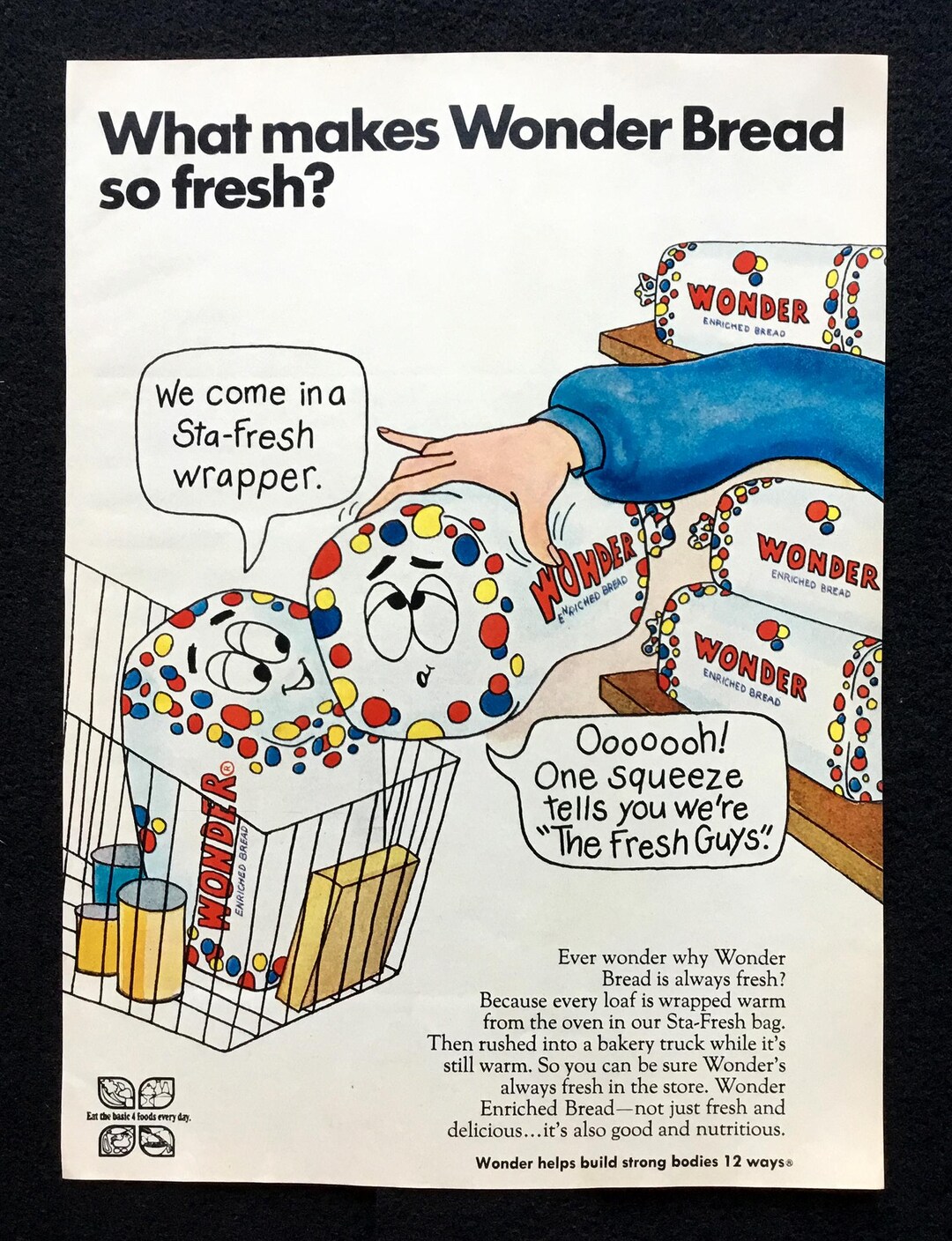 1970s Wonder Bread Vintage Magazine Ad, Ready to Frame - Etsy