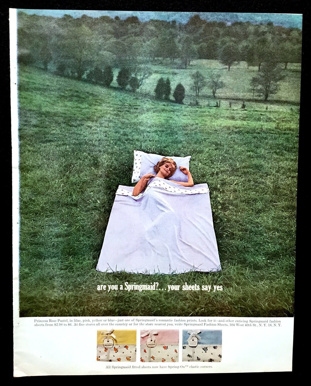 1963 Springmaid Sheets Vintage Ad, Advertising Art, Magazine Ad, Print ...