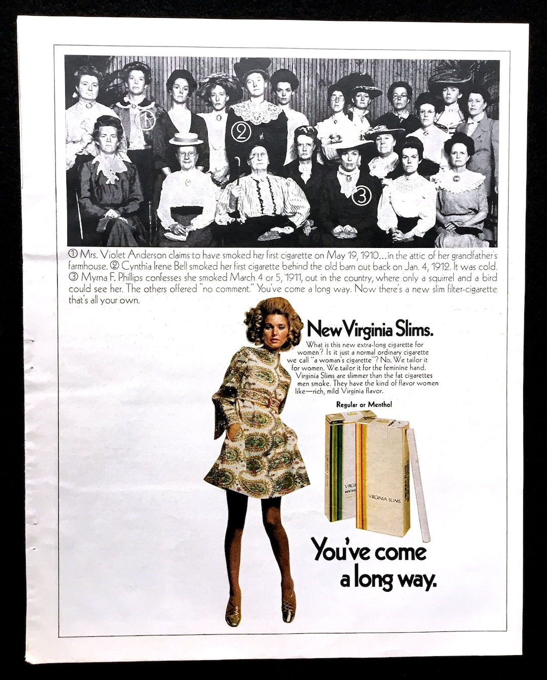 1968 Virginia Slims Ad, 1960s Fashion Print - Etsy