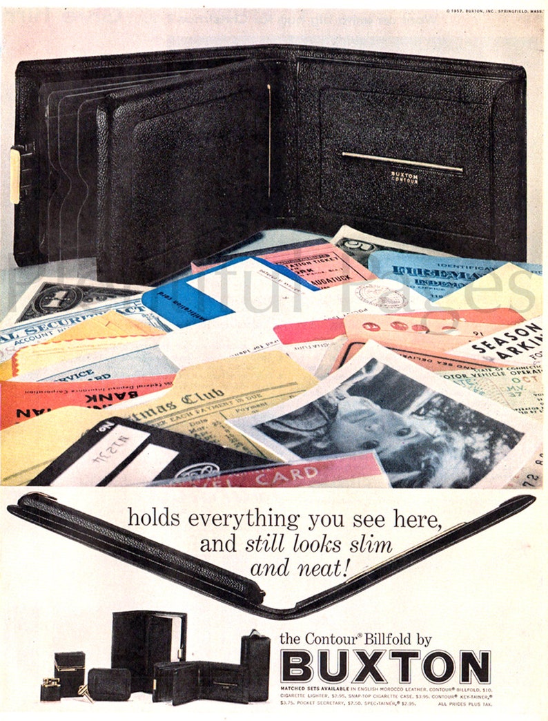 1957 Buxton Billfold Vintage Ad Advertising Art Wallet - Etsy