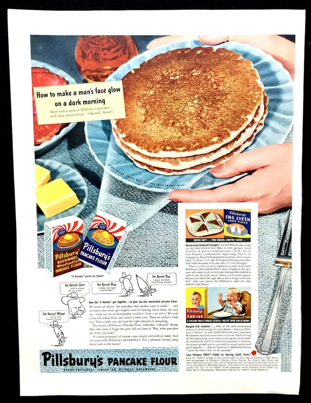 1942 Pillsbury Pancake Flour Vintage Magazine Ad - Etsy