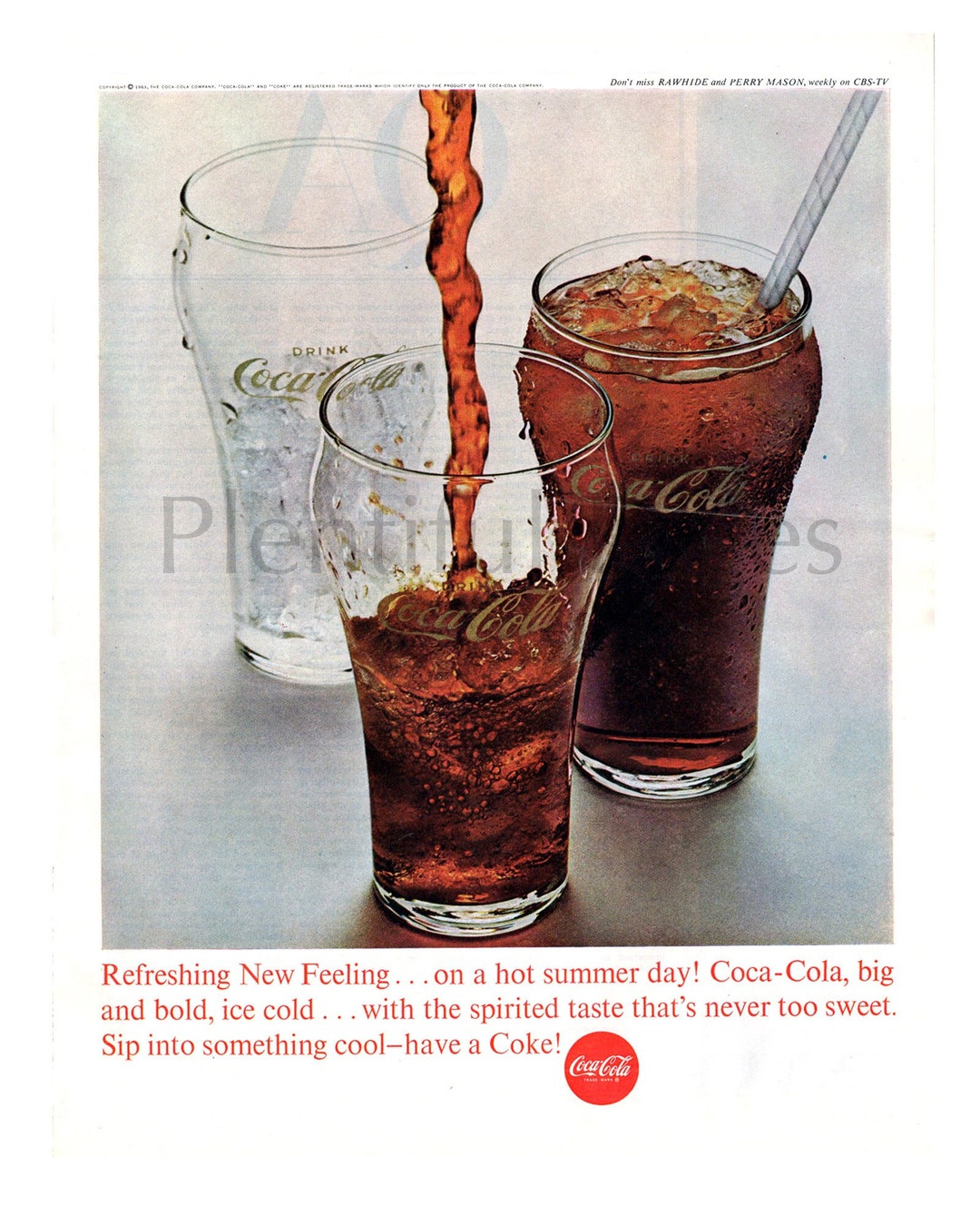 1963 Coca-cola Vintage Ad, Advertising Art, Magazine Ad, Coke ...