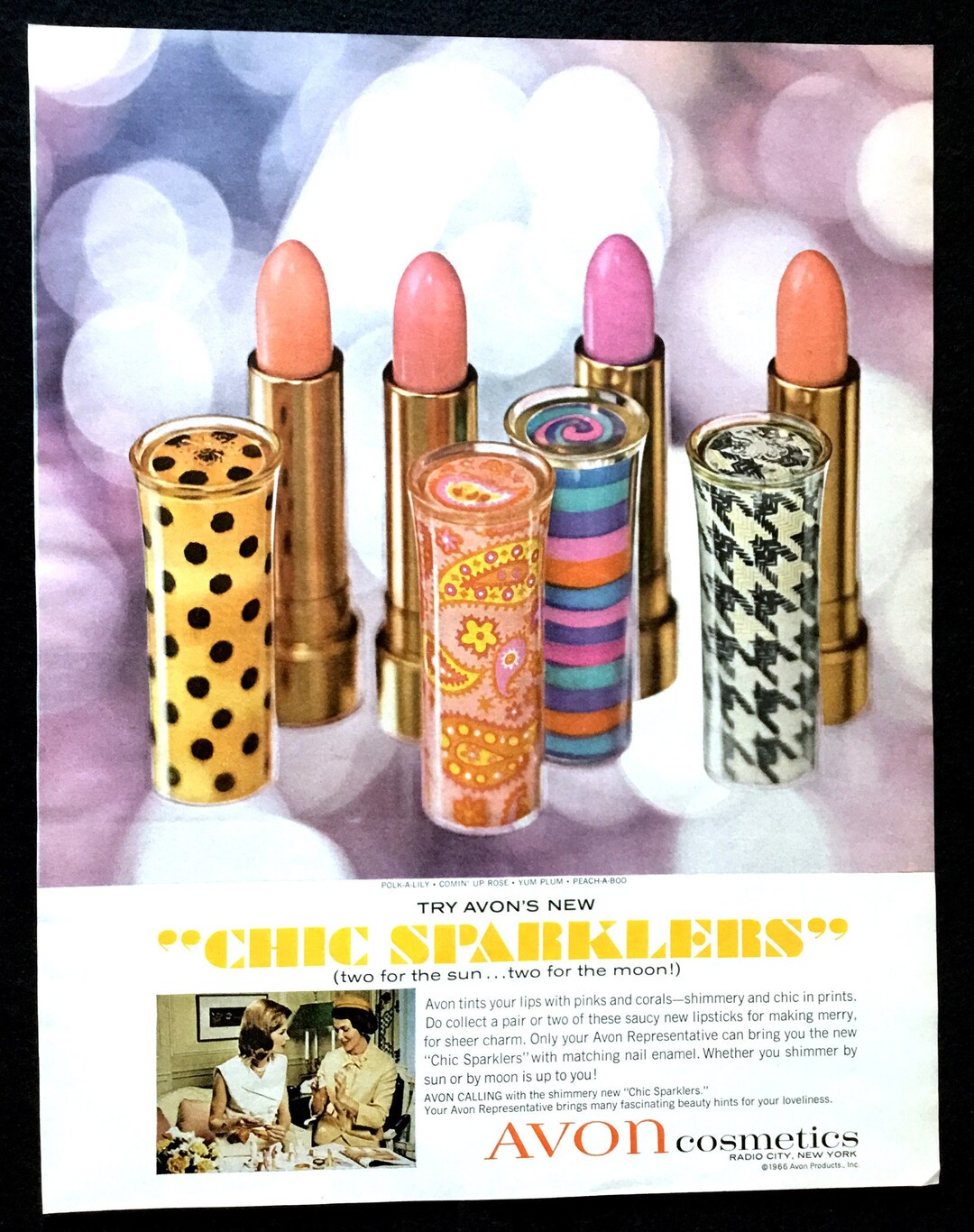 1966 Avon Vintage Ad Advertising Art Lipstick Avon Lady - Etsy