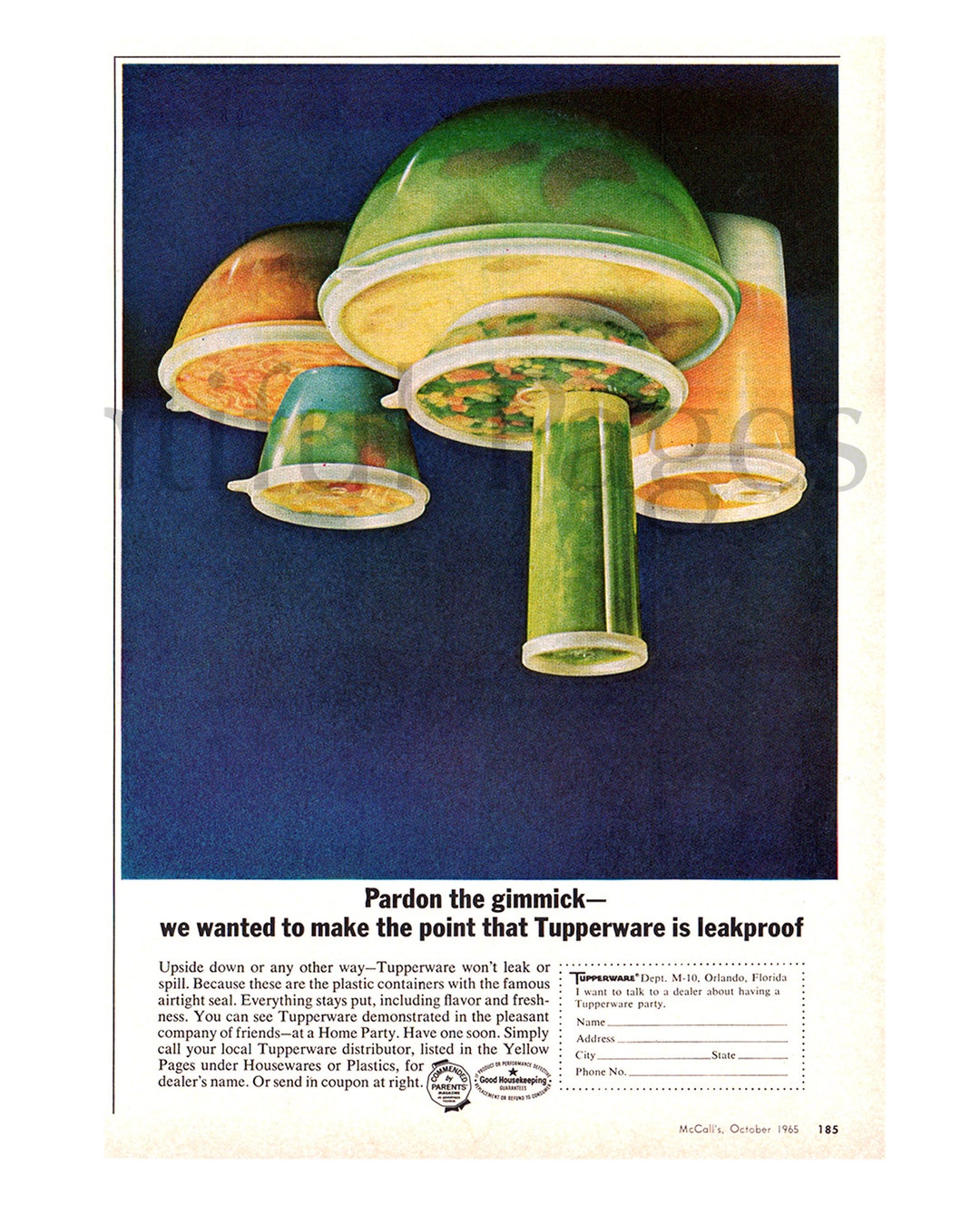 1965 Tupperware Vintage Ad, Advertising Art, Food Storage, Magazine Ad ...