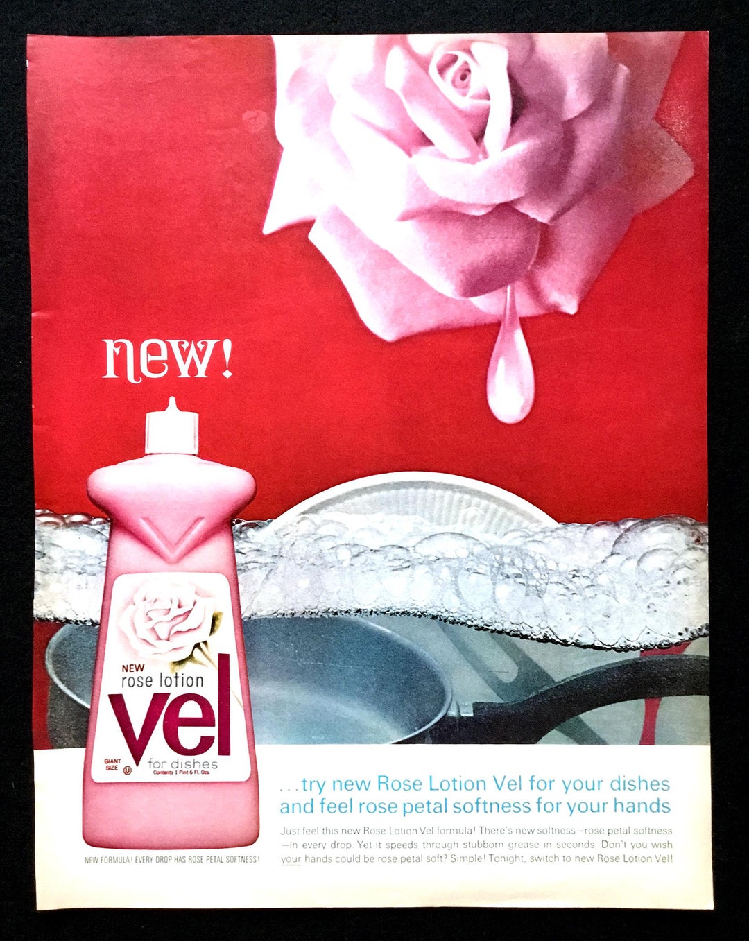 1964 Vel Dish Soap Vintage Ad, Advertising Art, Magazine Ad, Print Ad ...