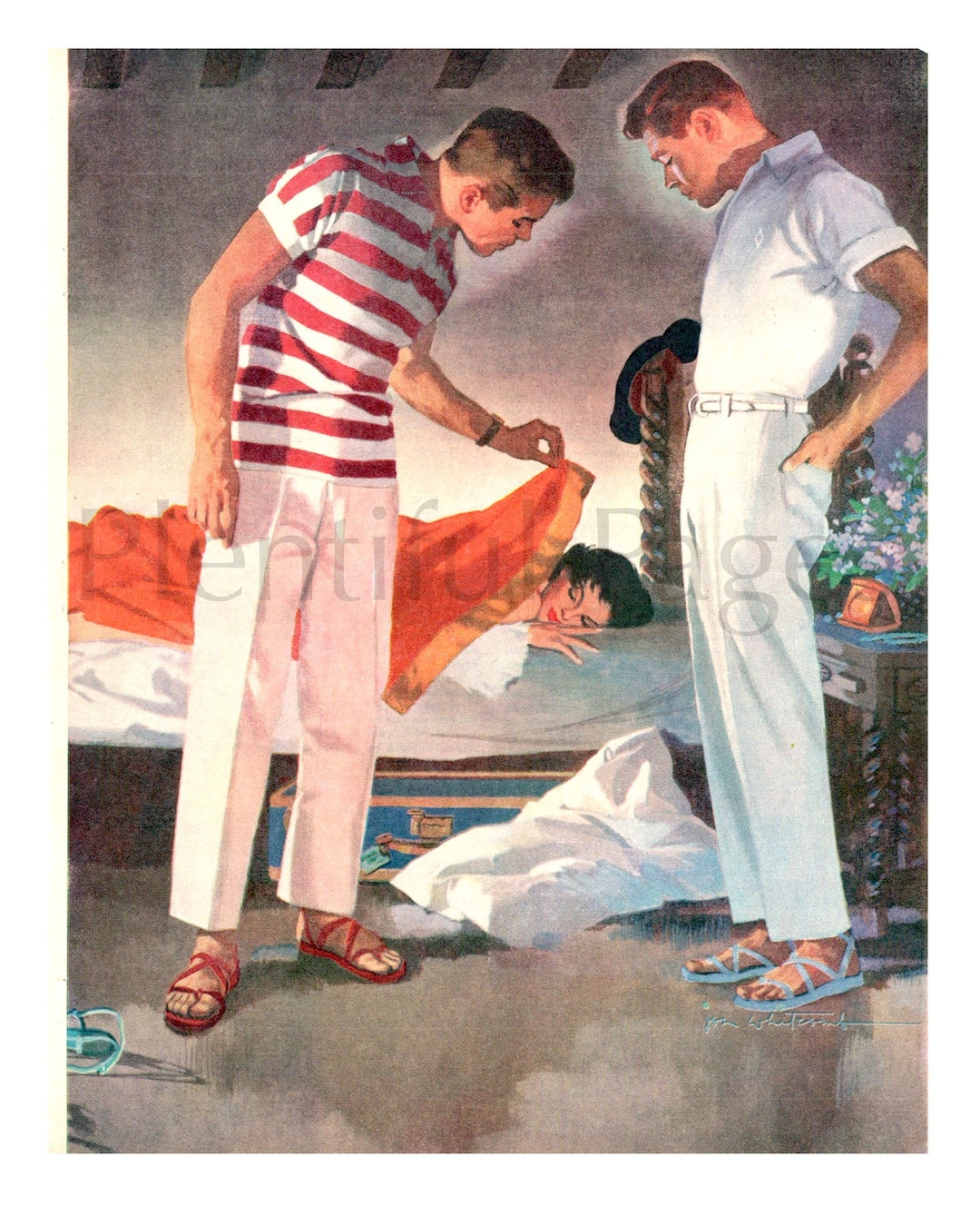 1955 Vintage Magazine Illustration, Magazine Art, 1950's Fashion, Retro ...