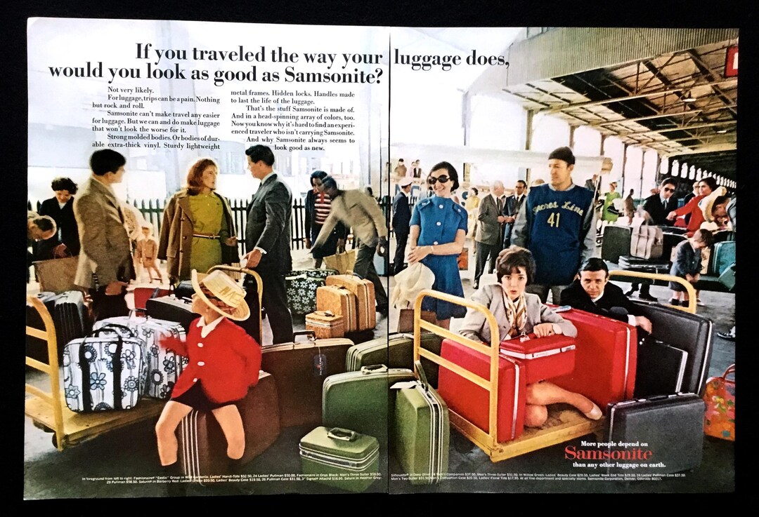 1968 Samsonite Luggage Ad, Vintage Travel Print - Etsy