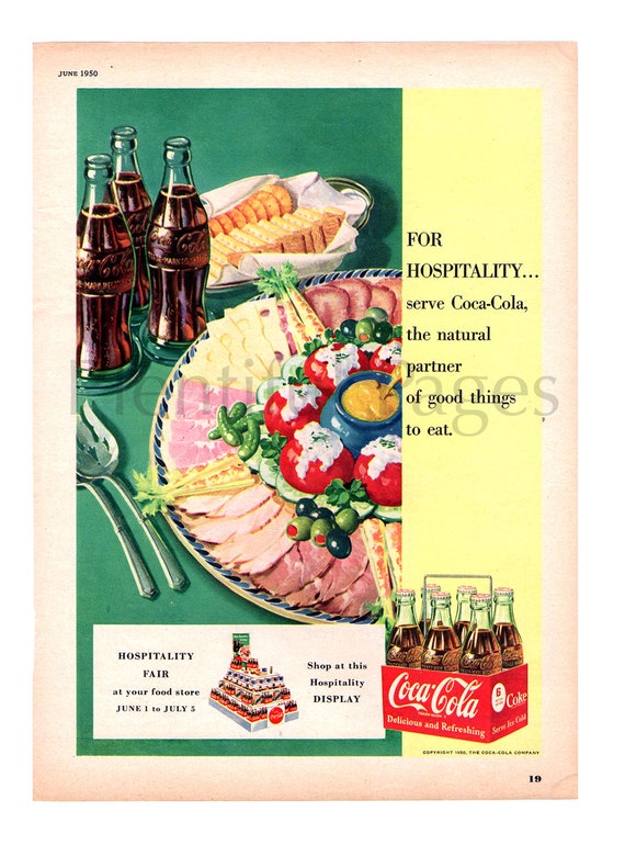1950 Coca Cola Vintage Ad 1950's Coke Ad Retro Coke Ad | Etsy