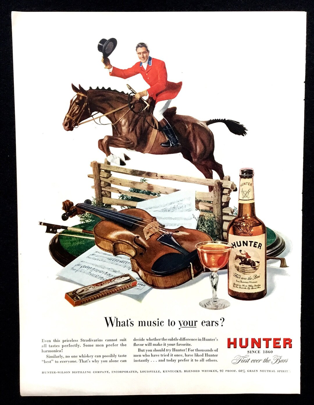 1948 Hunter Blended Whiskey Vintage Ad, Advertising Art, Magazine Ad ...