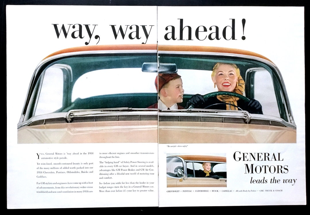 1954 General Motors Vintage Ad, Advertising Art, Magazine Ad, Cadillac ...