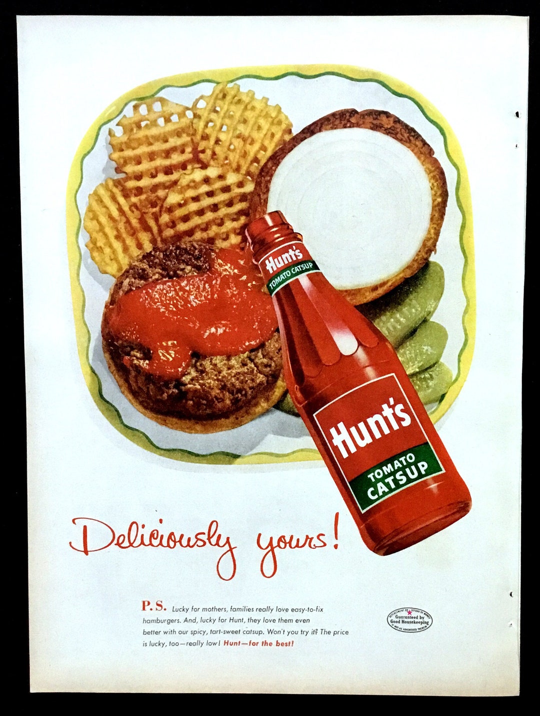 1955 Hunt's Tomato Catsup Vintage Ad Advertising Art - Etsy