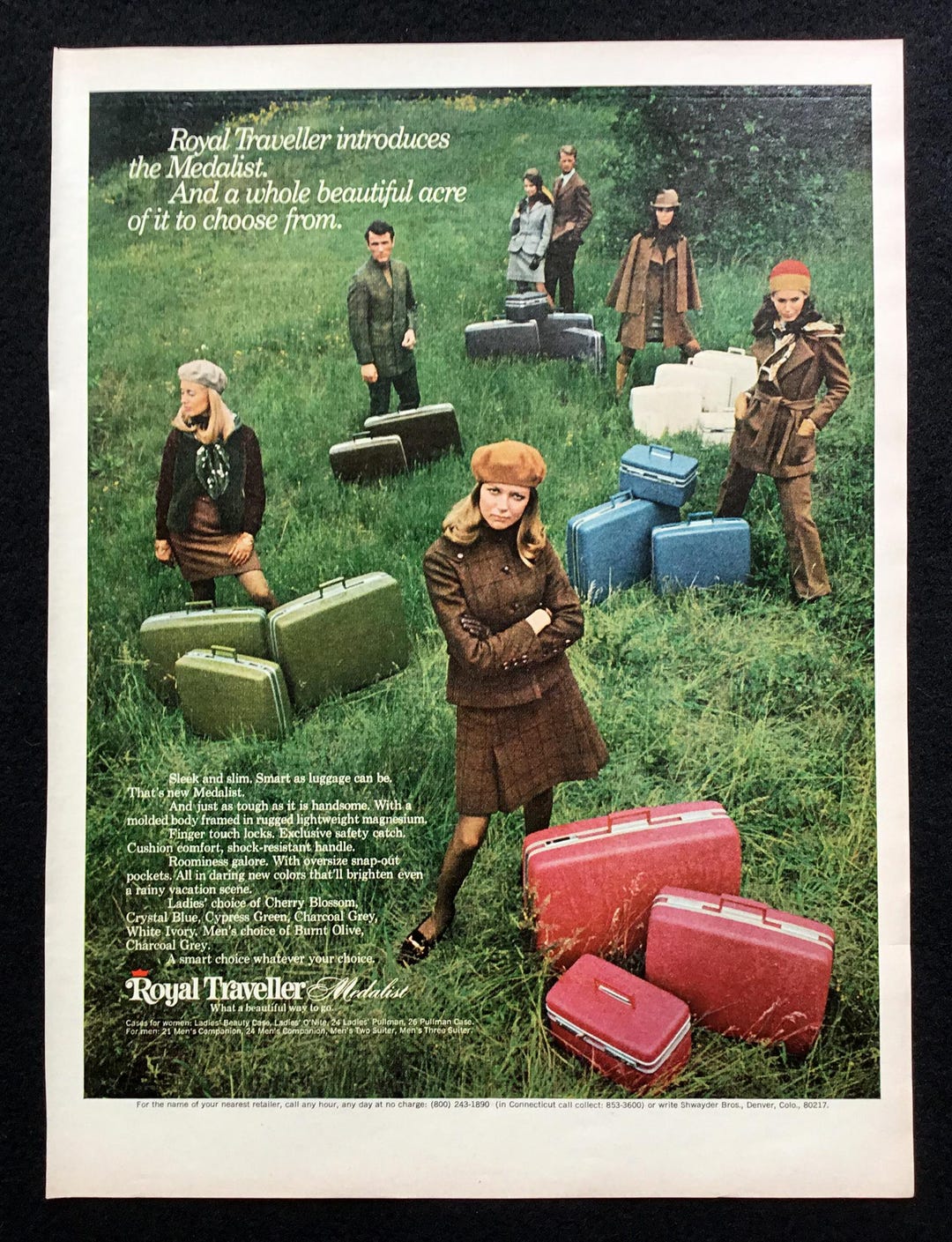 1968 Royal Traveller Medalist Suitcase, Advertising Art, Magazine Ad ...