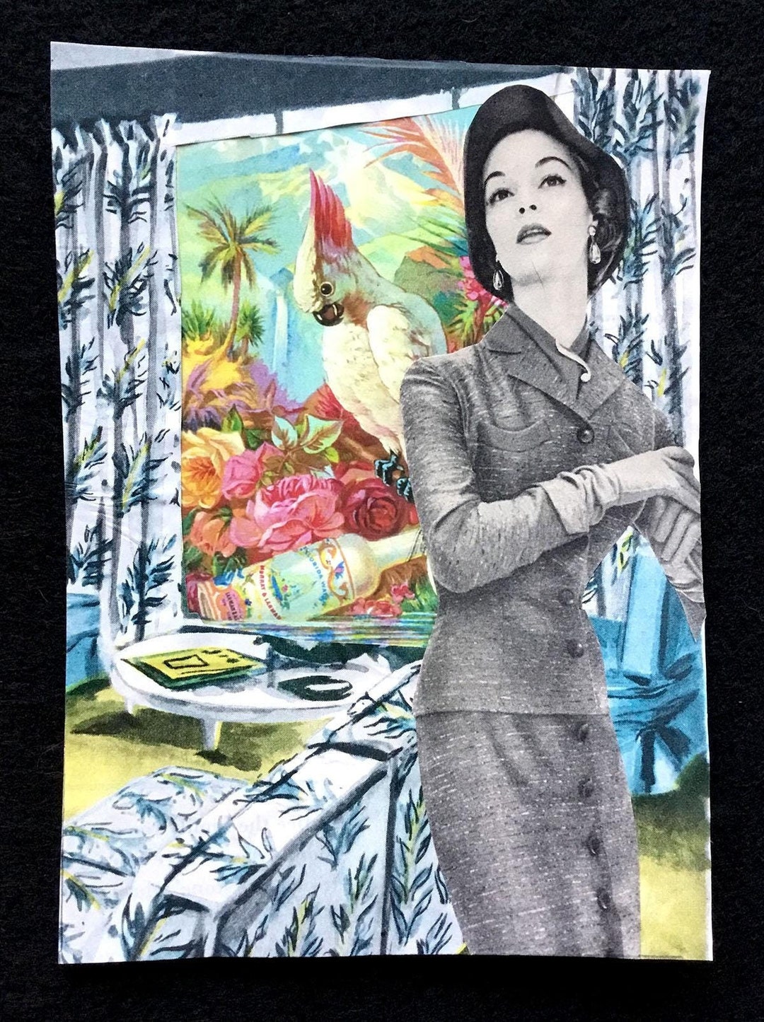 Original Collage Art, room With A View, Handmade, Unframed Paper ...