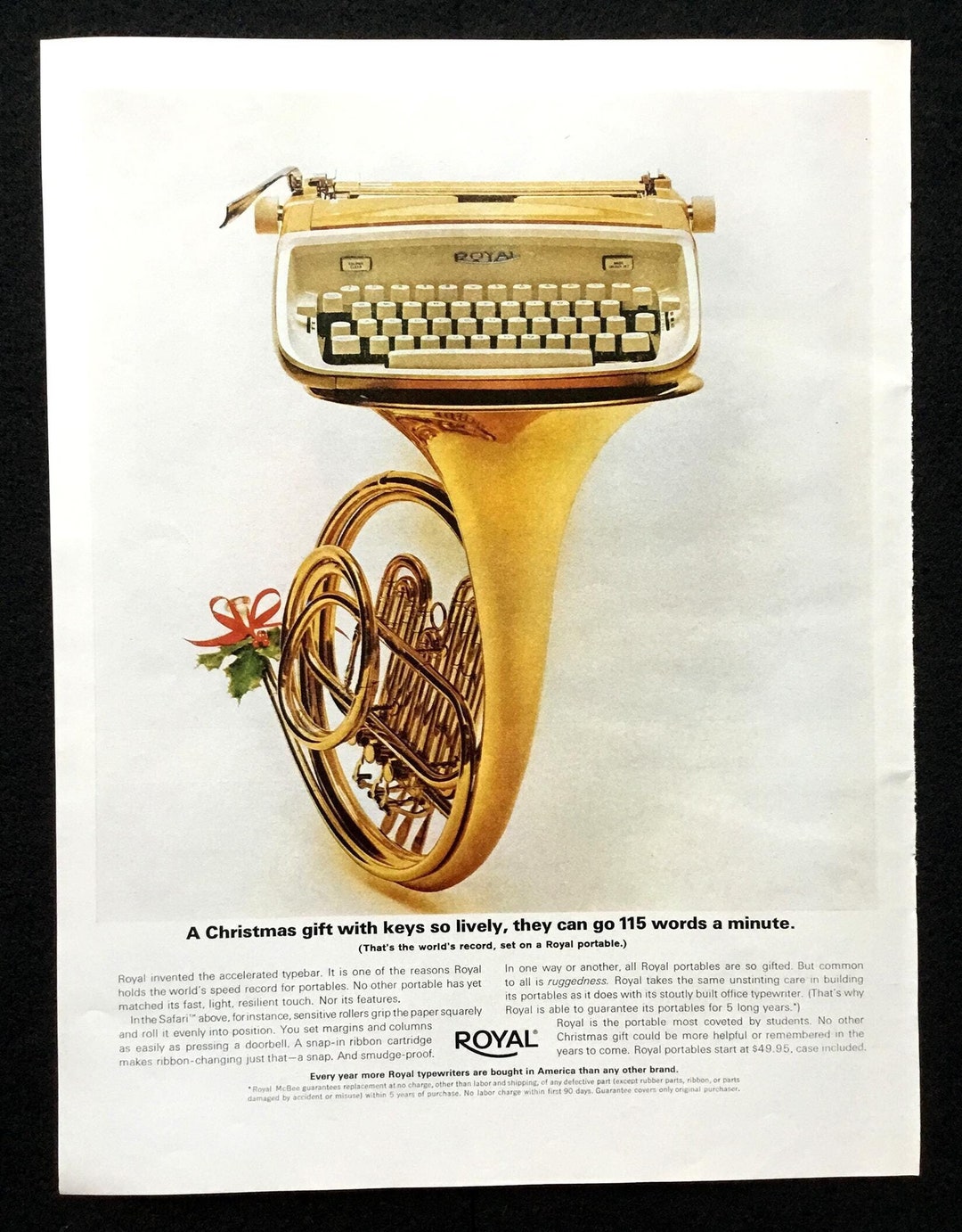 1963 Royal Typewriter Vintage Ad, Advertising Art, Magazine Ad, Print ...