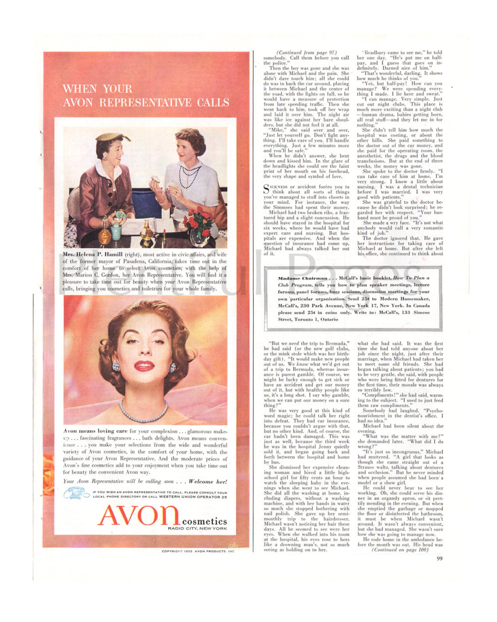 1955 Avon Cosmetics Vintage Ad, 1950's Avon, Advertising Art, Avon Lady ...