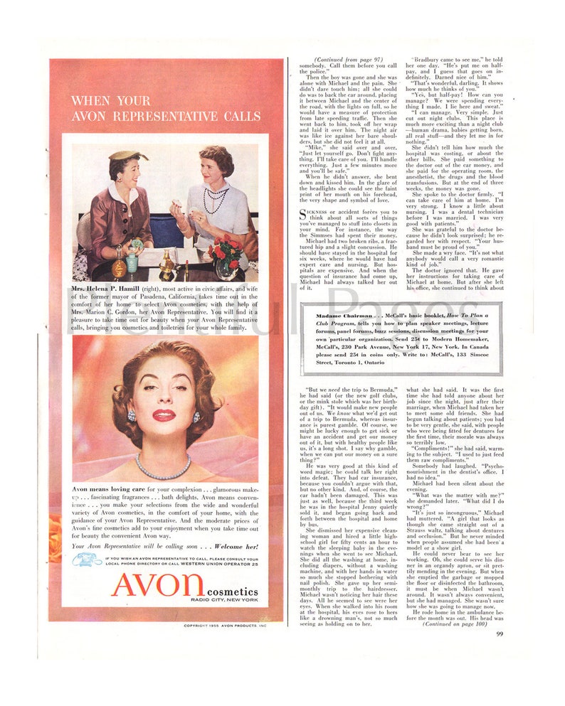 1955 Avon Cosmetics Vintage Ad 1950's Avon Advertising | Etsy