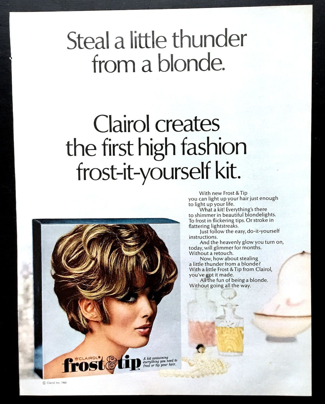 1969 Clairol Frost & Tip Hair Color Vintage Ad, Advertising Art ...