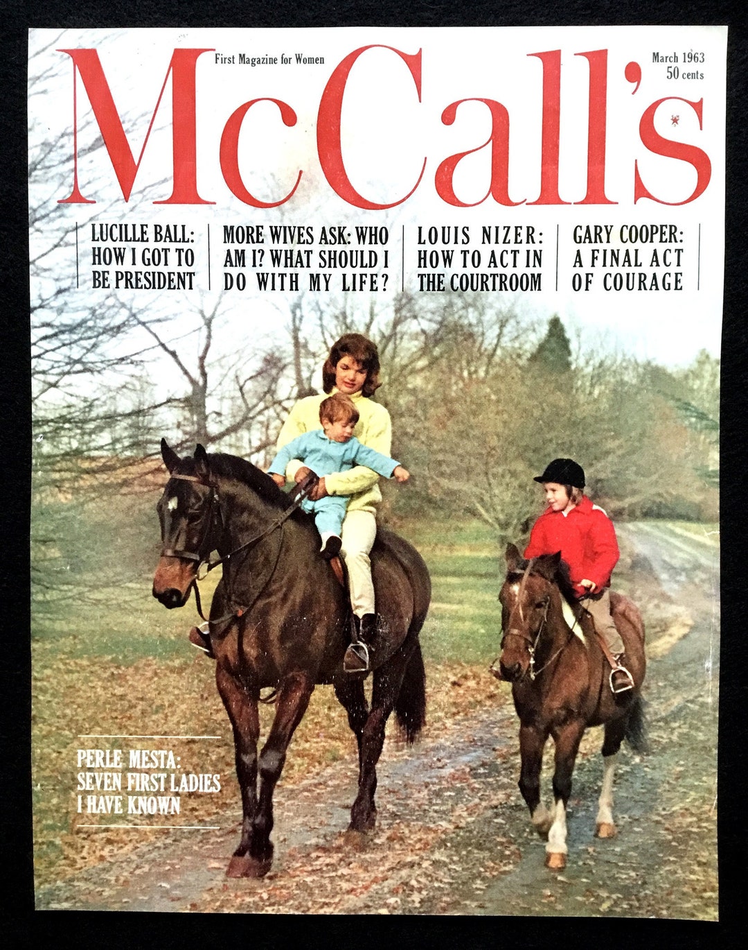 1963 Mccall's Vintage Magazine Cover, Jackie Kennedy, Advertising Art ...
