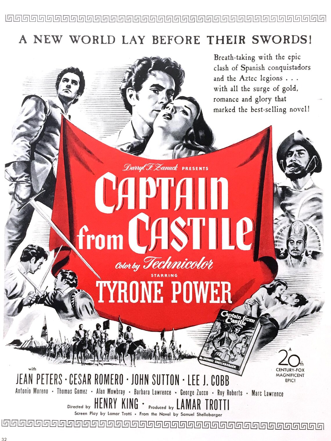 1947 "captain From Castile" Movie Ad, Tyrone Power, Vintage Magazine ...