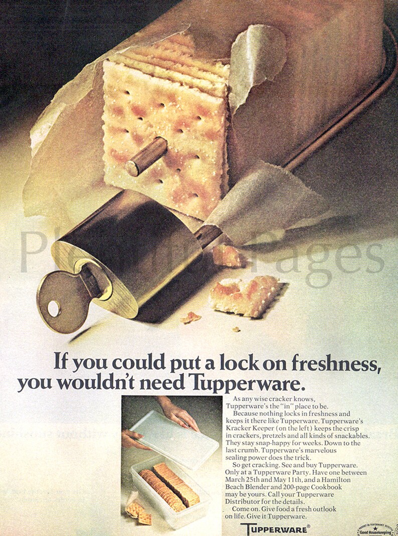 1968 Tupperware Vintage Ad Advertising Art Saltines | Etsy