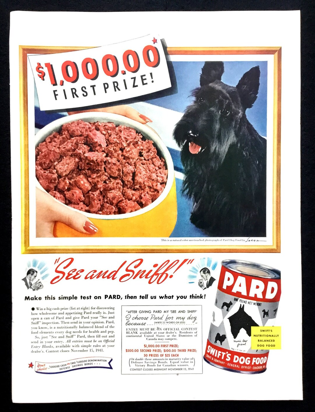 1941 Pard Dog Food Vintage Ad, Advertising Art, Magazine Ad, Scottish ...
