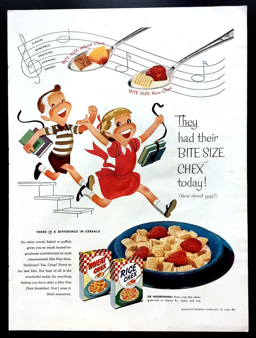 1954 Chex Cereal Vintage Ad, Advertising Art, Magazine Ad, Rice Chex ...