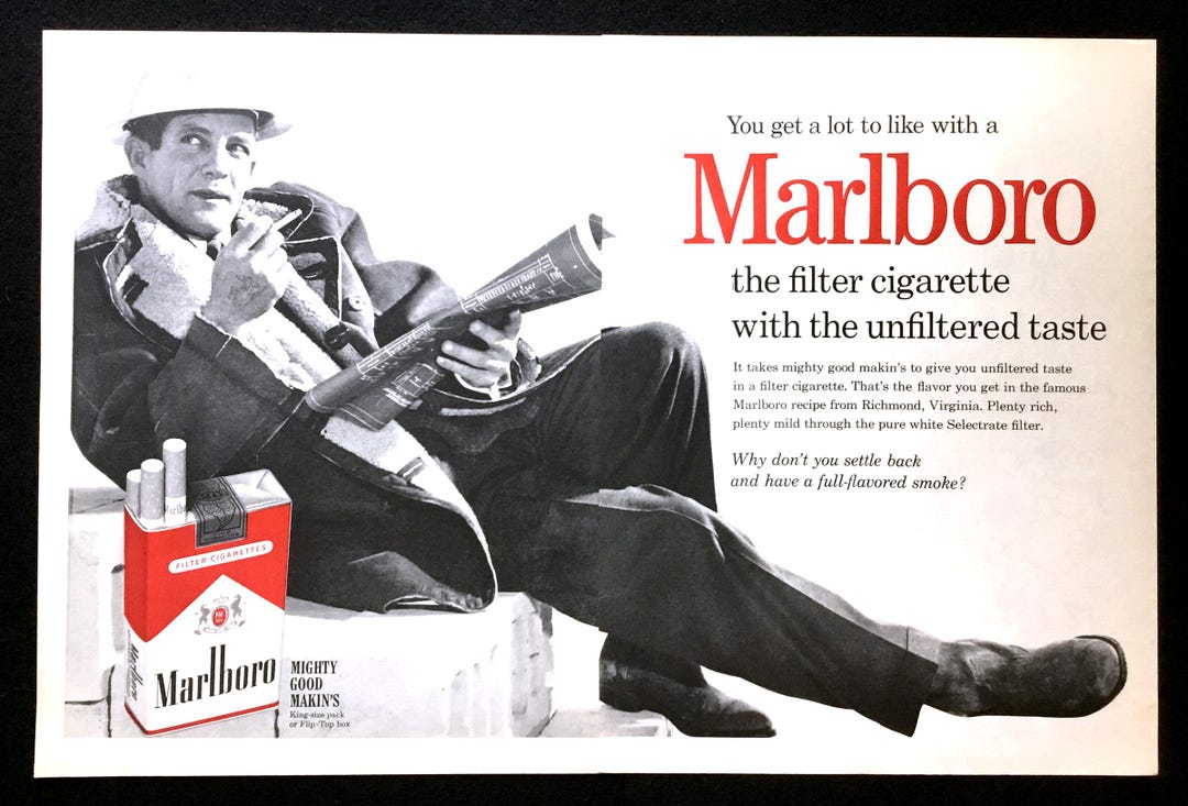 1962 Marlboro Ad, Marlboro Man Vintage Print - Etsy
