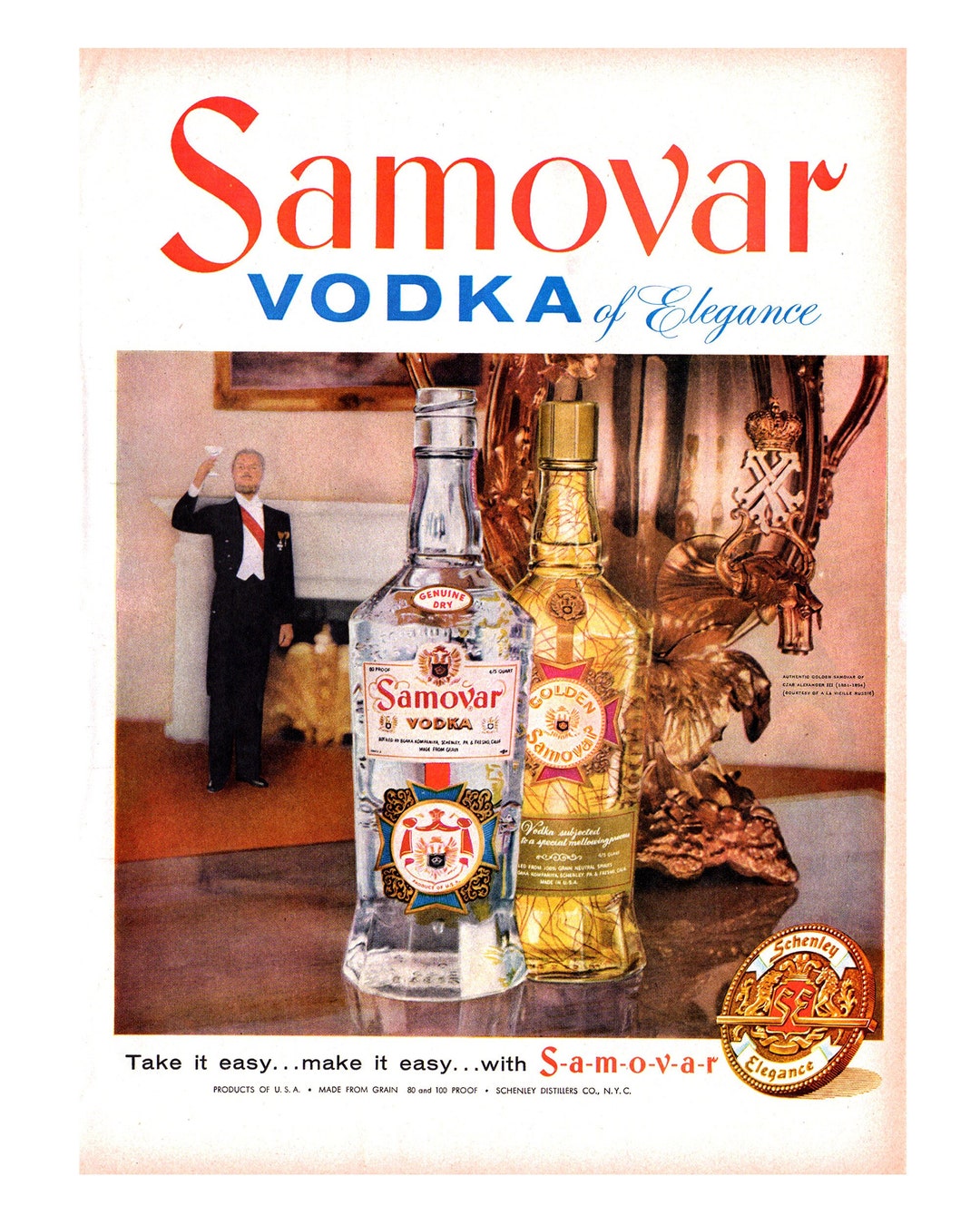 1950's Samovar Vodka Vintage Ad, Advertising Art, Magazine Ad ...