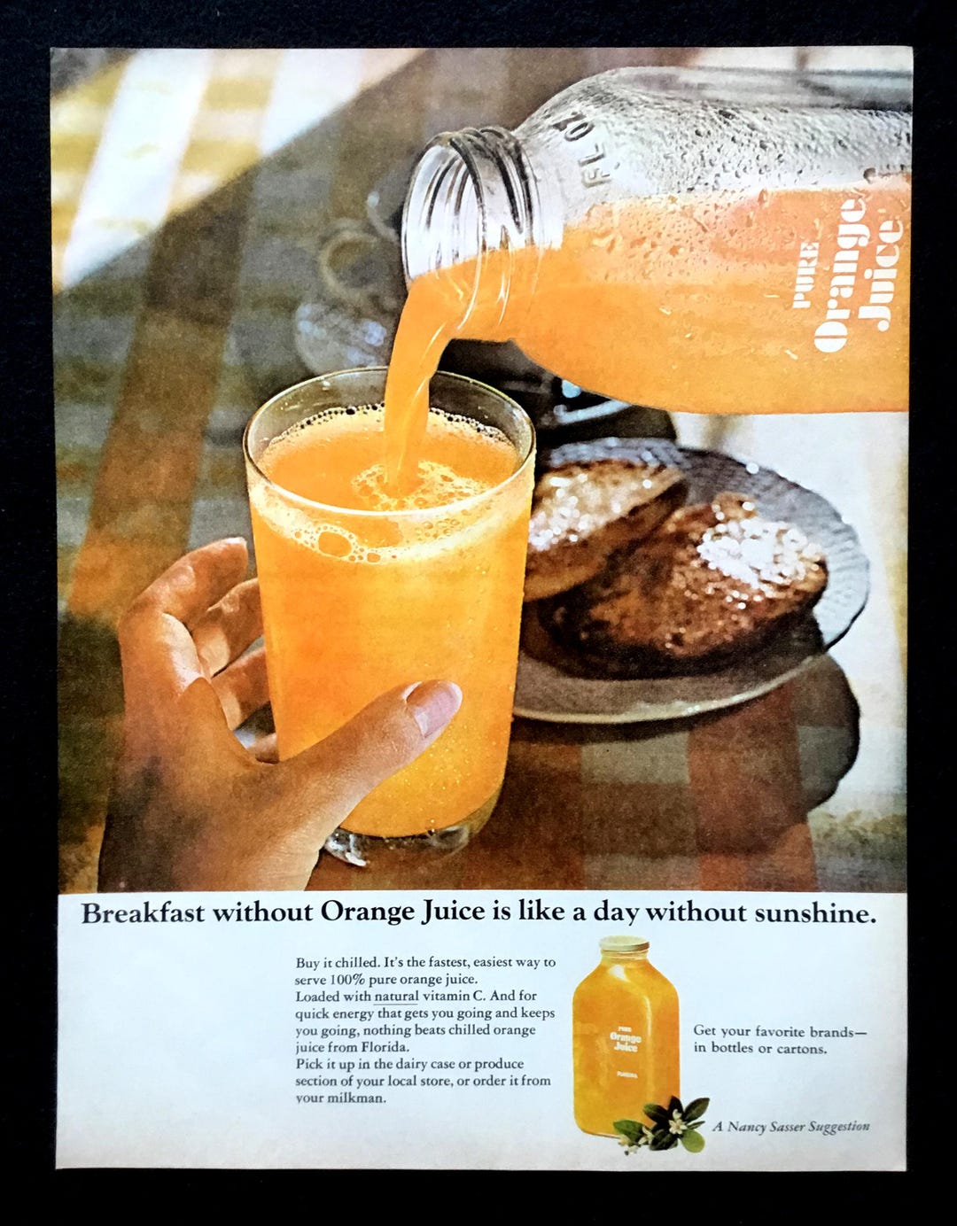 1968 Florida Orange Vintage Ad, Advertising Art, Magazine Ad, Print Ad ...