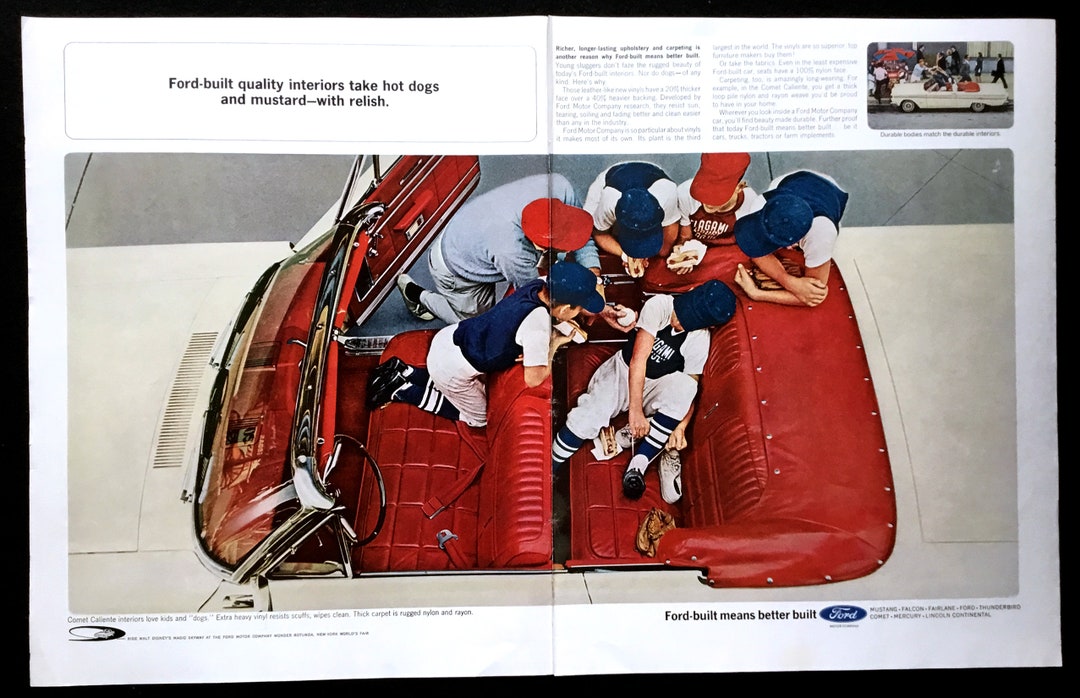 1964 Ford Vintage Ad, Advertising Art, Convertible, Magazine Ad, Print ...