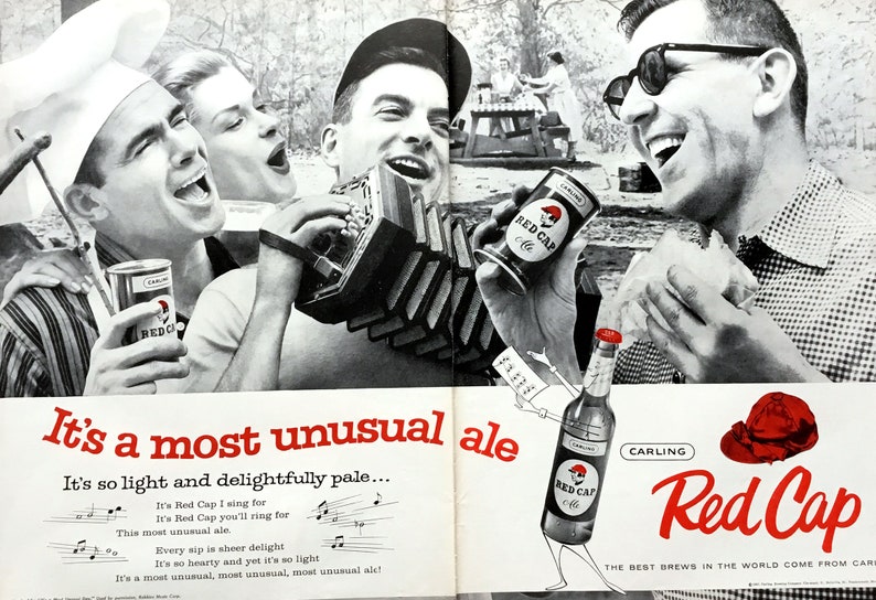 1957 Carling Red Cap Ale Ad, Vintage Magazine Print - Etsy