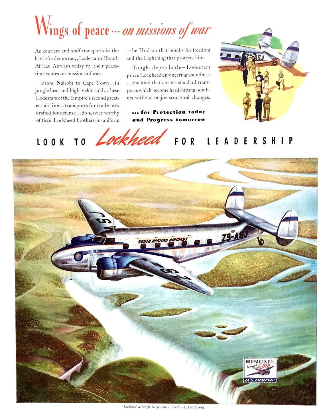 1941 Lockheed Aircraft Vintage Ad Advertising Art Magazine - Etsy