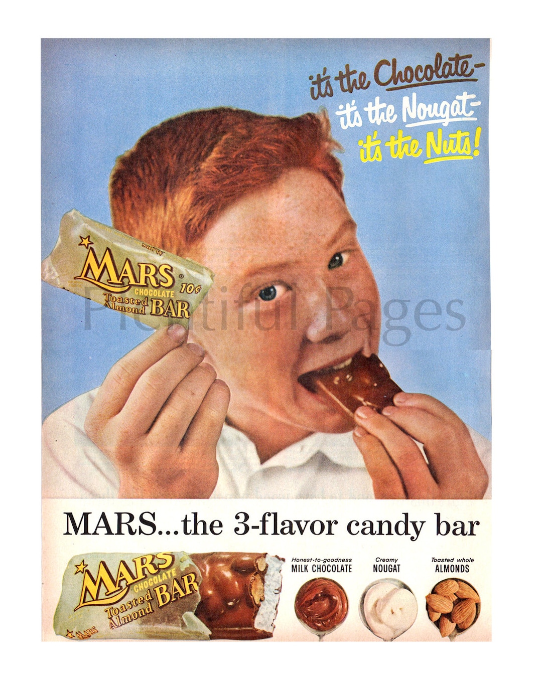 1960's Mars Bar Vintage Ad, 1960's Boy, 1960's Candy Bar Ad ...