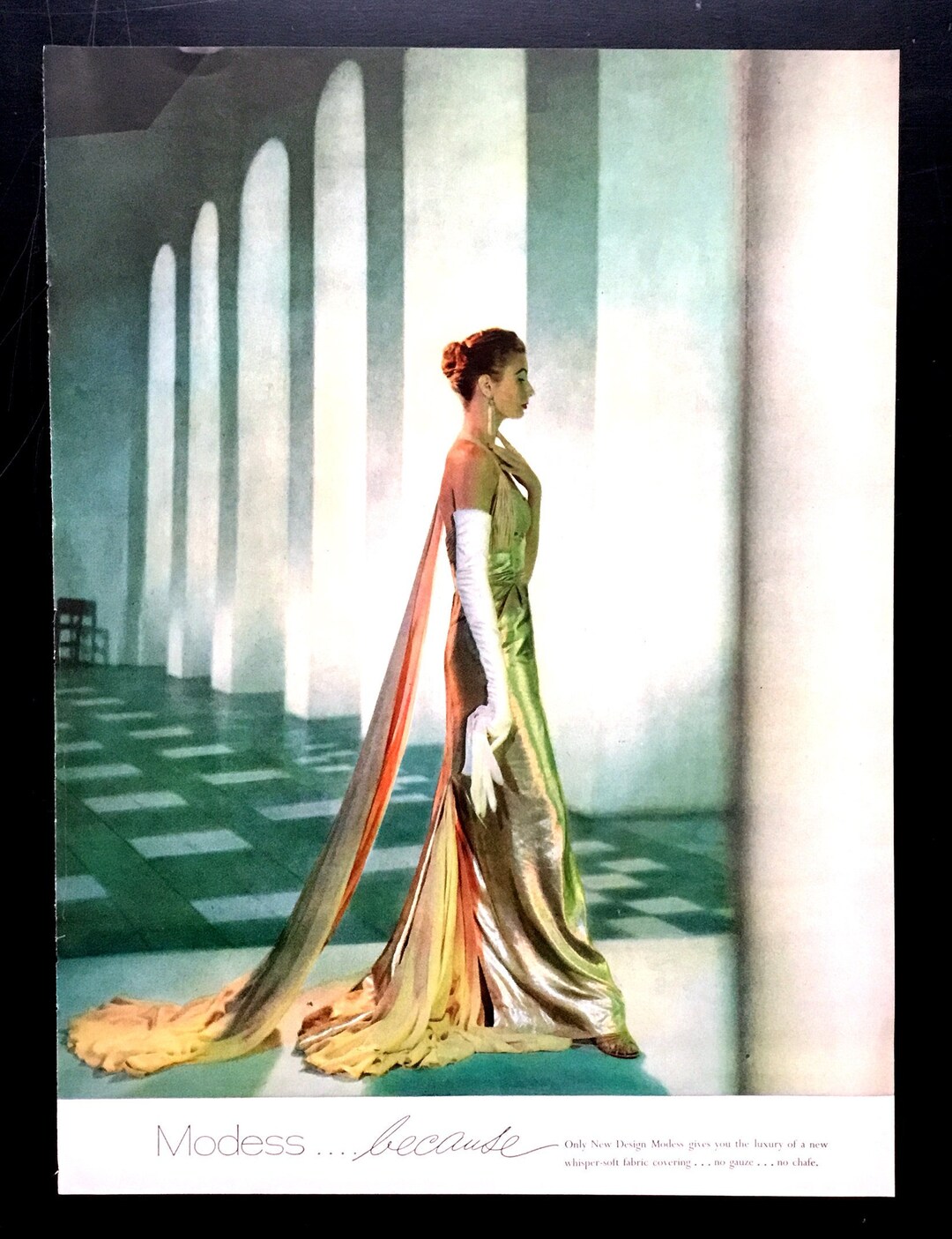 1954 Modess Vintage Ad, Advertising Art, Magazine Ad, 1950's Fashion ...